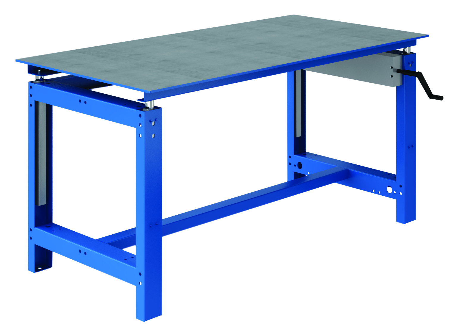 Table de soudage réglable en hauteur par manivelle plateau acier charge ...